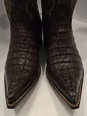 Shoes | Brand New Mens Dark Brown Alligator Exotic Leather Western ...